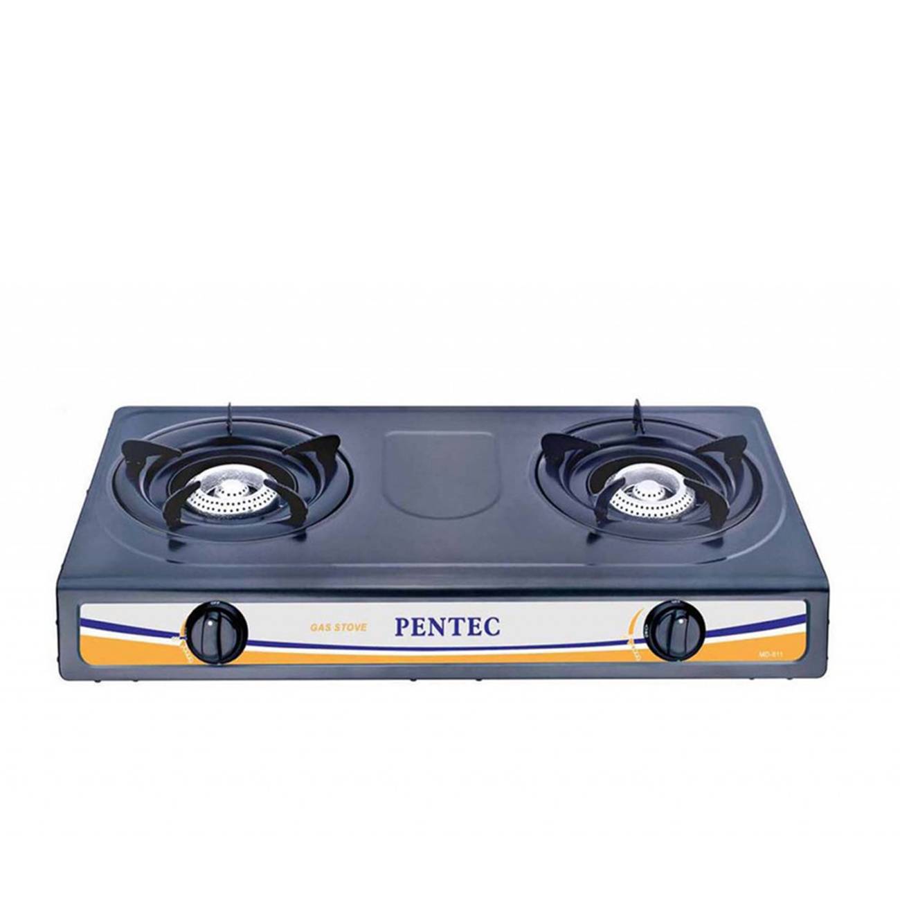 PENTEC Double Burner Epoxy Coated Stand (Round Edge) Gas Stove MD-811 ...