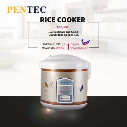 Pentec Rice Cooker TAC-155 2.2L 800w Inner Pot For Easy Cleaning ...