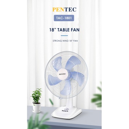 PENTEC Table Fan 18'' TAC-1619 5 Blades with Timer Strong Wind