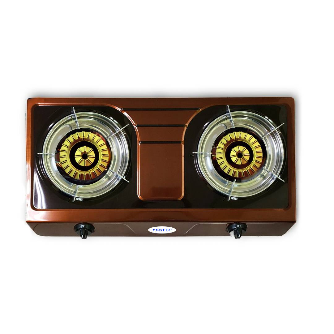 PENTEC Stainless Steel Gas Stove 2 Fire MD-82 Brown Colour Modern ...