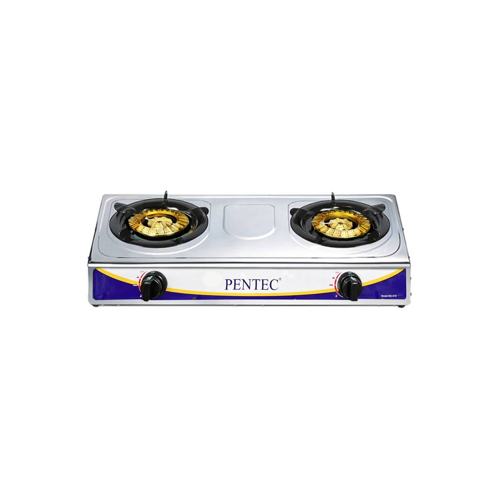 PENTEC Stainless Steel Gas Stove 2 Fire MD-82 Brown Colour Modern ...