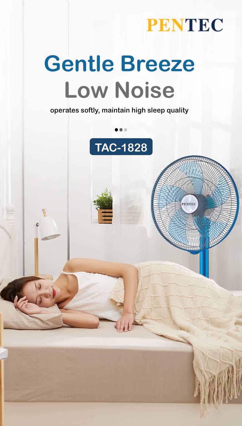 PENTEC Floor Fan 18" TAC-1828 5 Blade Aluminium Body Quiet Low Noise ...